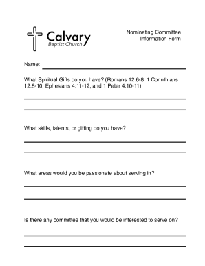 Fillable Online Nominating Intrest Form Fax Email Print - pdfFiller