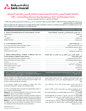 Fillable Online CRS- CONTROLLING PERSON TAX RESIDENCY SELF ...