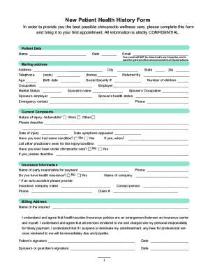 Fillable Online New Patient Health History Form Well Beyond ...