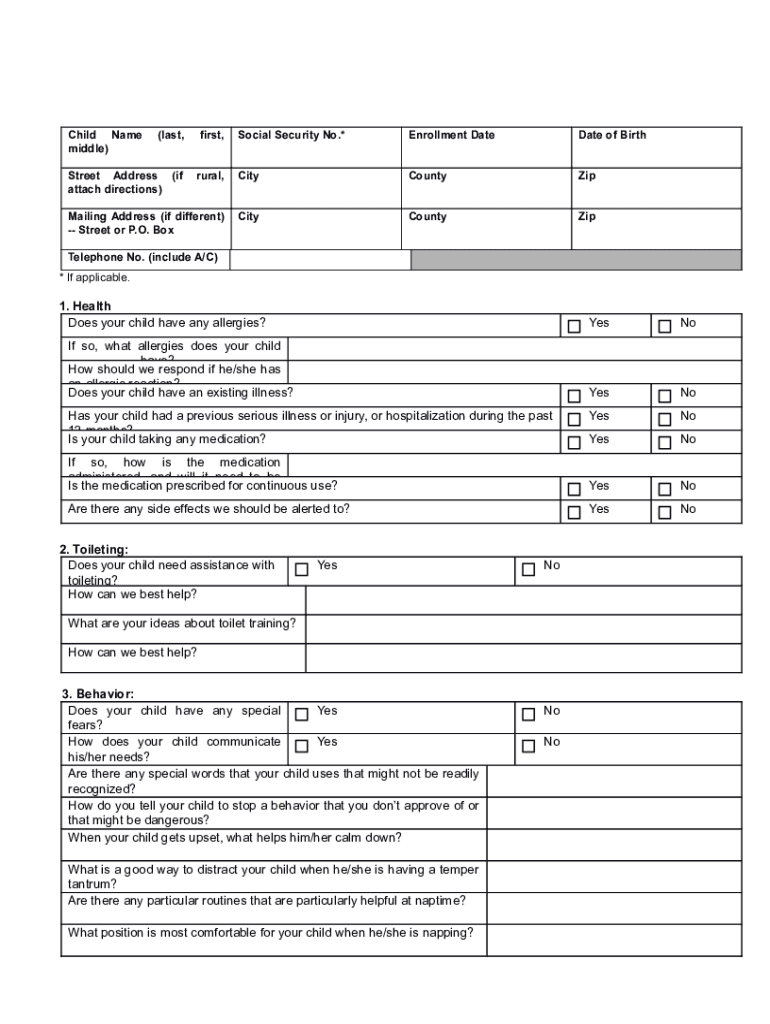 Fillable Online Child Assessment Form. Dec 2, 2012 Fax Email Print ...