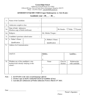 Fillable Online (Affliated to the ICSE Board, New Delhi) Fax Email ...