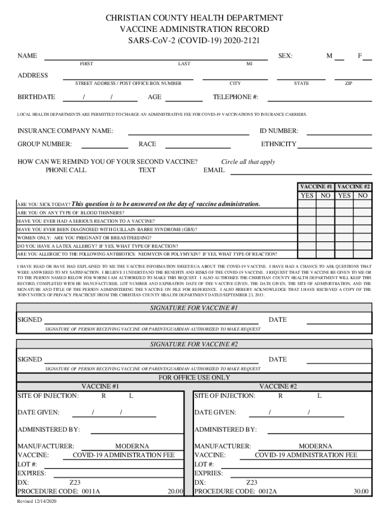 Fillable Online COVID-19 Vaccine Novel Coronavirus (COVID-19) Fax Email ...