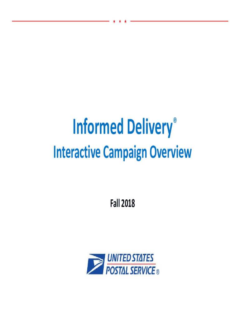 Fillable Online Informed Delivery - The Basics - USPSINFORMED DELIVERY ...