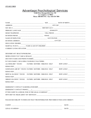 Fillable Online 2018 APS Client Information Form Fax Email Print ...