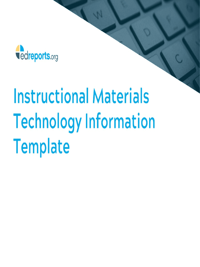 Fillable Online Instructional Materials Technology Information Template ...