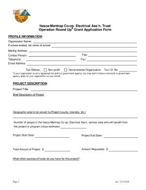 Fillable Online OPERATION ROUND UP. Application Form Fax Email Print ...