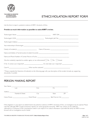 Fillable Online ETHICS VIOLATION REPORT FORM Fax Email Print - pdfFiller