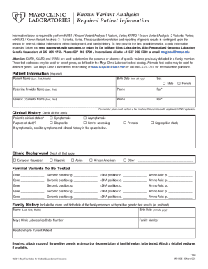 Fillable Online MCL - Known Variant Analysis. MCL - Variant Analysis ...