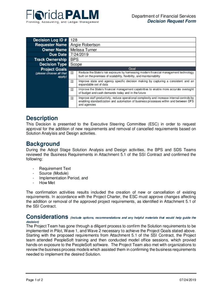 Fillable Online Decision Request Form - Template Fax Email Print ...