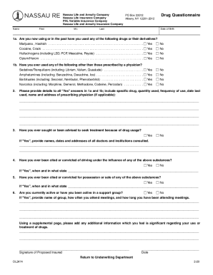 Fillable Online y Alcohol Questionnaire y - assets.nfg.com Fax Email ...