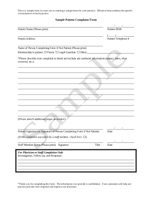 21+ Patient Complaint Templates in PDFDOCFree ... Doc Template | pdfFiller
