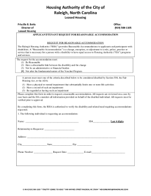 Fillable Online RALEIGH HOUSING AUTHORITY CHANGE OF STATUS FORM (INCOME ...