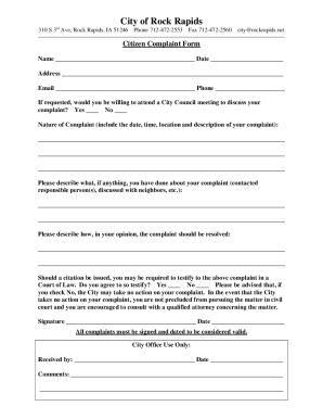Fillable Online Citizen Complaint Form 2.0 Fax Email Print - pdfFiller