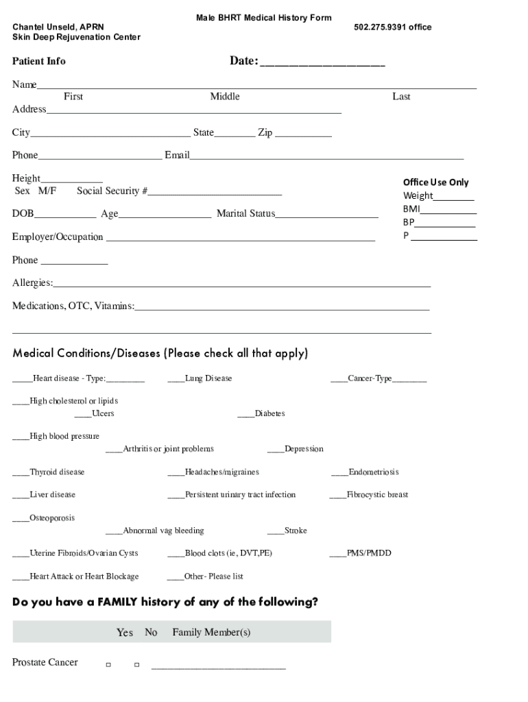 Fillable Online BHRT-Male-Initial-Form Fax Email Print - pdfFiller