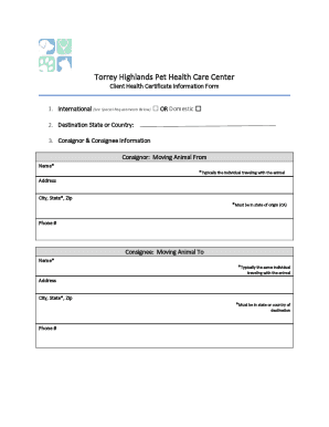 Fillable Online Adobe Animal Hospital Client Health Certificate ...