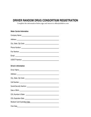 Fillable Online FMCSA Drug & Alcohol Clearinghouse Registration for C ...
