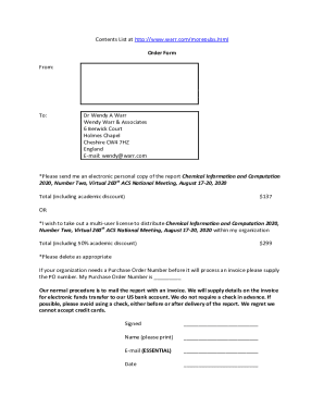 Fillable Online Order Form - warr.com Fax Email Print - pdfFiller