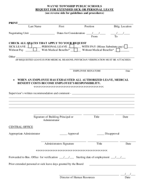 Fillable Online Personal and sick Leave Form Fax Email Print - pdfFiller