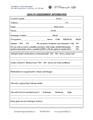 Fillable Online CLIENT RECORD SHEET Fax Email Print - pdfFiller