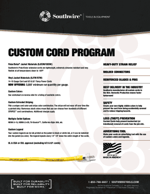 Fillable Online CUSTOM CORD PROGRAM Fax Email Print - pdfFiller