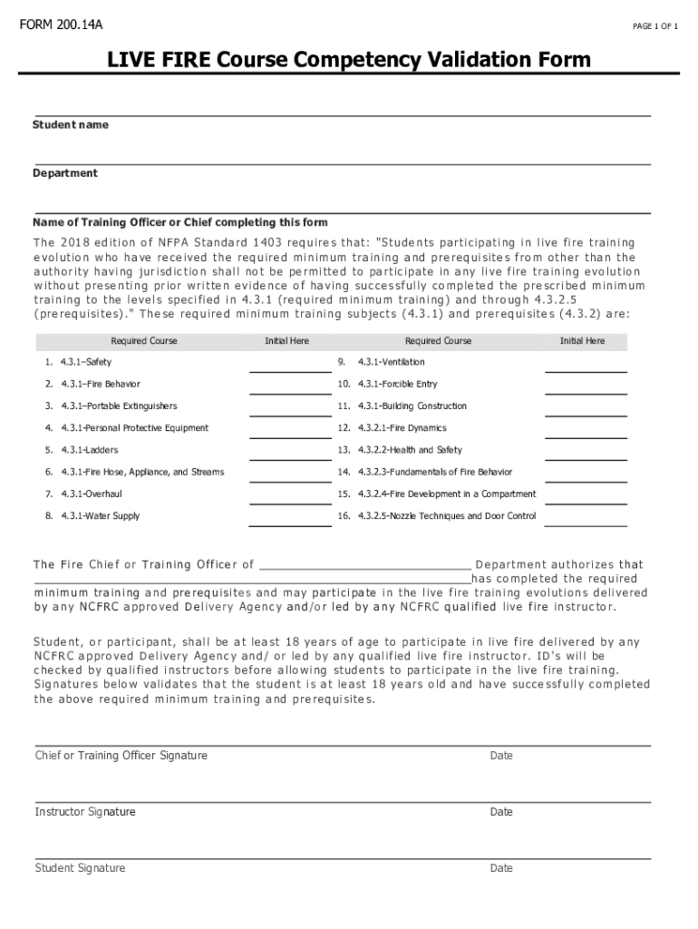 Fillable Online Training Forms - State Fire Marshal Fax Email Print ...