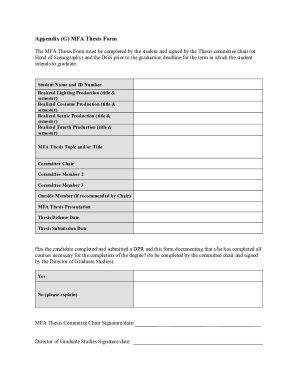 Fillable Online MFA Thesis Form Fax Email Print - pdfFiller