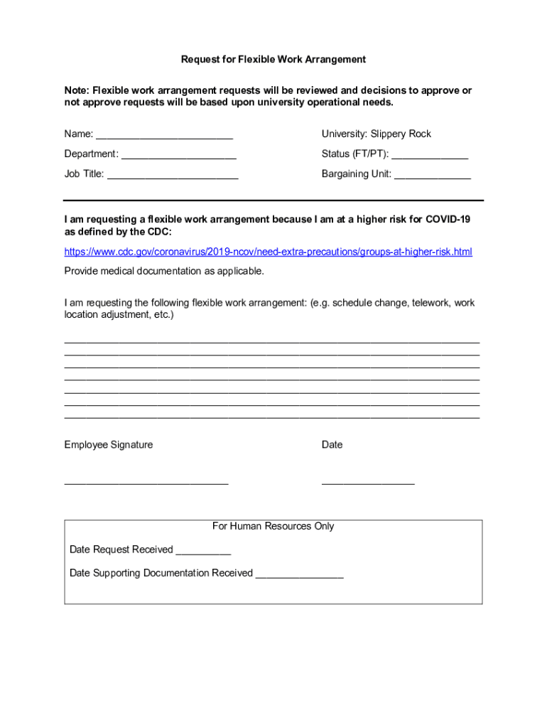 Fillable Online Request for Flexible Work Arrangement Form v4.docx Fax ...