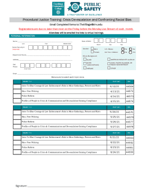 Fillable Online Procedural Justice Training: Crisis De-escalation and ...