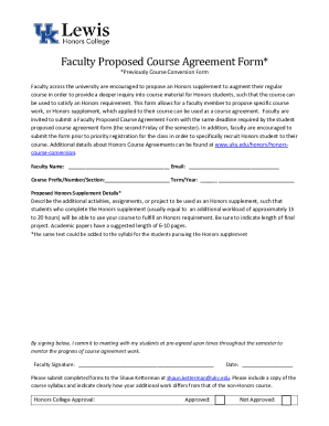 Fillable Online Faculty Proposed Course Agreement Form Fax Email Print ...