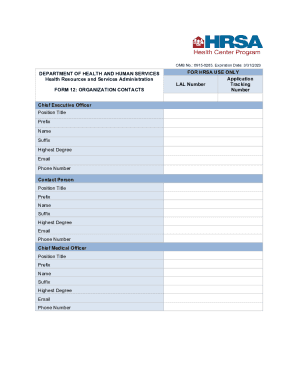 Fillable Online bphc hrsa Form 12. Health Center Program Look-Alike Fax ...