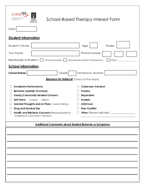 Fillable Online School-Based Therapy Interest Form Fax Email Print ...