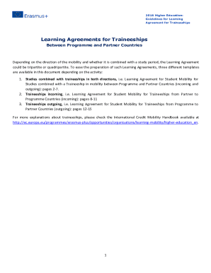Fillable Online Learning Agreement - Student Mobility for Traineeships ...