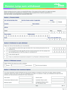 Fillable Online Pension lump sum withdrawal0919.indd Fax Email Print ...