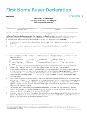 Fillable Online First Home Buyer Declaration Fax Email Print - pdfFiller