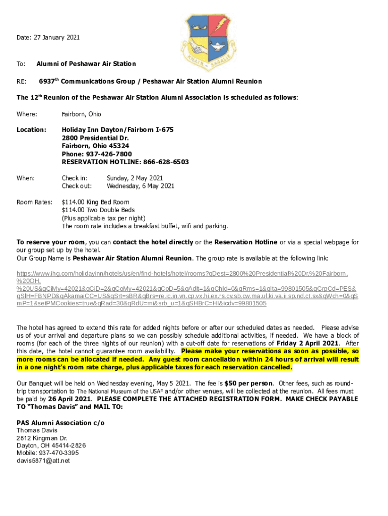 Fillable Online Date: 27 January 2021 To: Alumni of Peshawar Air ...