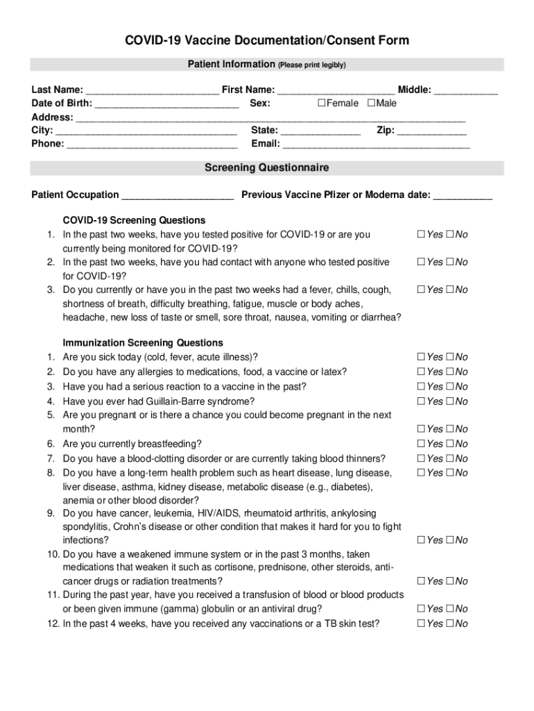 Fillable Online DOC COVID-19 VACCINE CONSENT FORM Information about ...