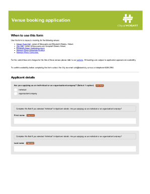 Fillable Online Venue booking application Fax Email Print - pdfFiller