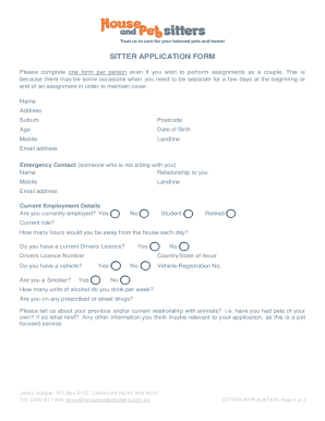 Fillable Online Babysitter Application Form TemplateJotForm Fax Email ...