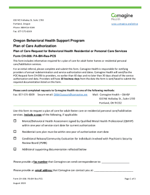 Fillable Online Oregon Prior Authorization Request Form CH ...