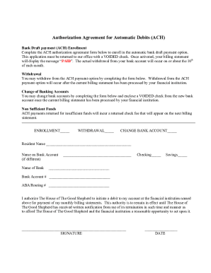 Fillable Online ACH Authorization FormsSample Authorization for Direct ...