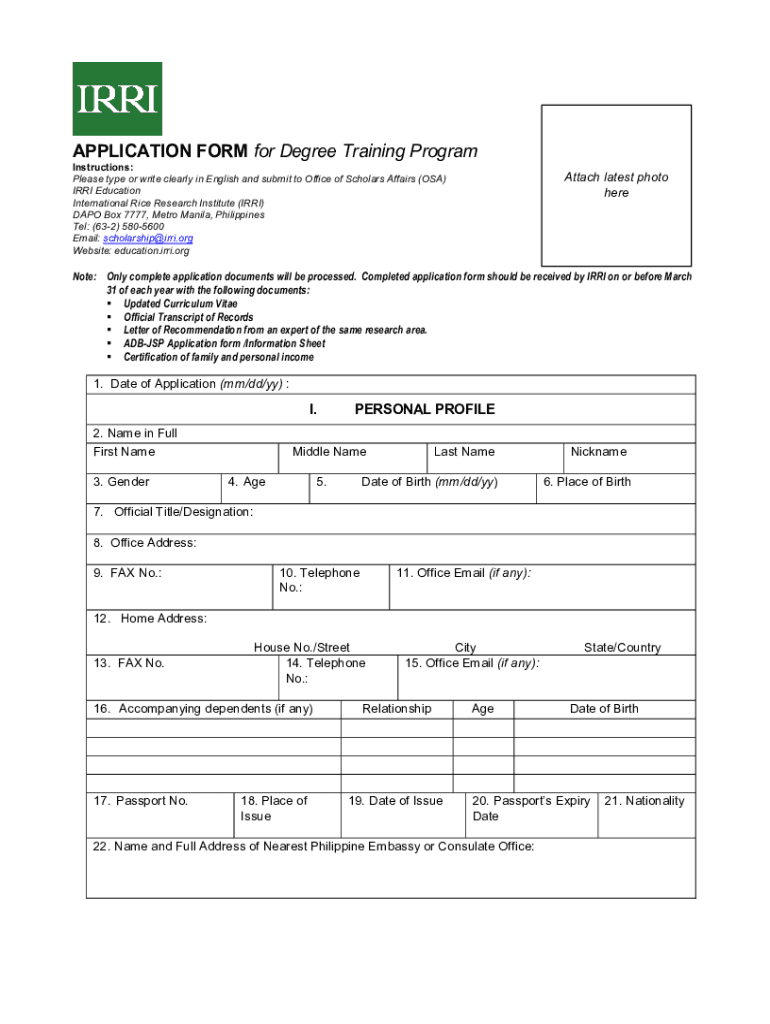 Fillable Online Application Form (Degree) Fax Email Print - pdfFiller