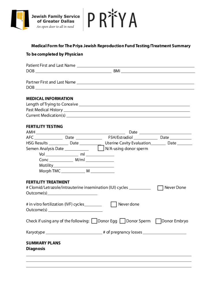 Fillable Online Priya Medical Form-CP-JDedits Fax Email Print - pdfFiller