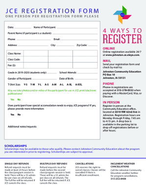 Fillable Online jce-registration-form Fax Email Print - pdfFiller