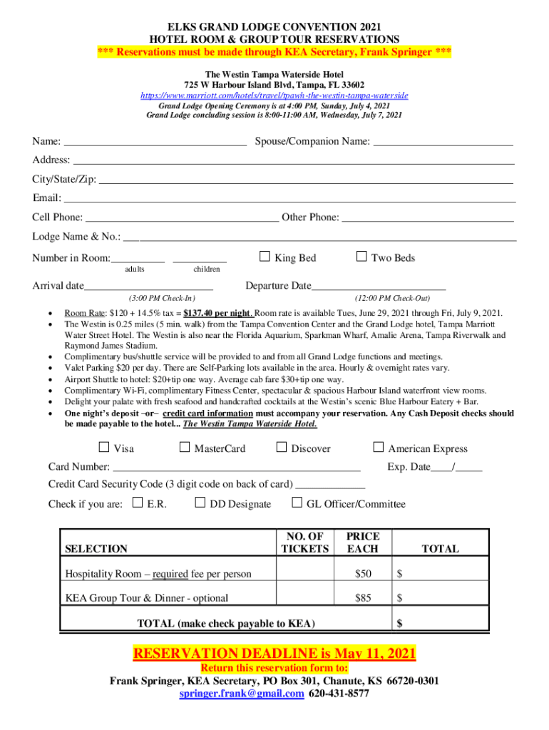 Fillable Online Elks.org :: Elks National ConventionGeneral Information ...