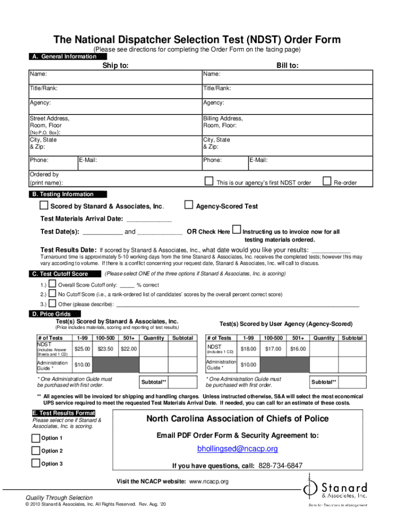 Fillable Online Public Safety Testing - Test Requirements - Dispatch ...