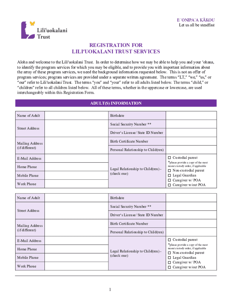 Fillable Online LT Registration Form Fillable 121619 Fax Email Print - pdfFiller