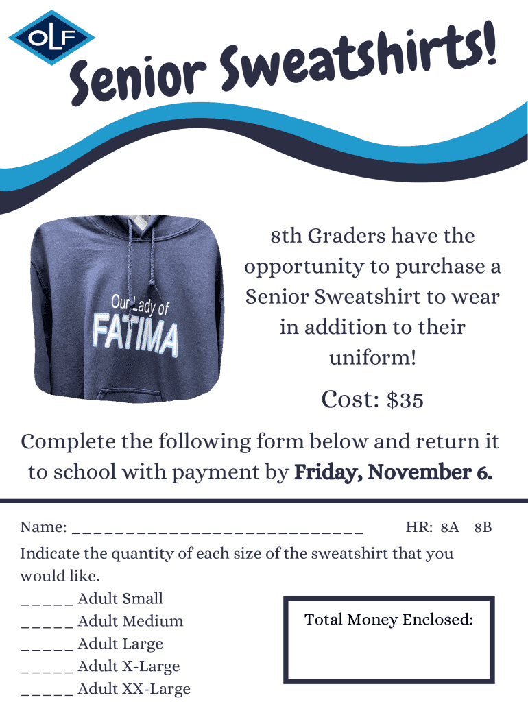 Fillable Online Senior Sweatshirts Order Form Fax Email Print - pdfFiller