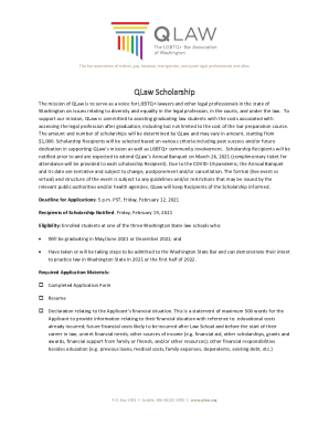 Fillable Online QLaw Scholarship Instructions and Form Fax Email Print ...