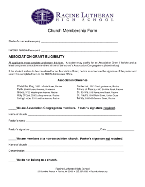 Fillable Online 18+ Church Membership Form Templates in PDFDOCFree ...