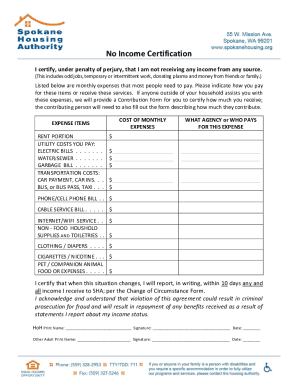 Fillable Online ZERO INCOME AFFIDAVIT - NCHFA Fax Email Print - pdfFiller
